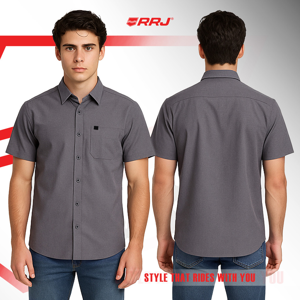 RRJ Men's Basic Woven Semibody Fitting 168968 (Light Gray) | Shopee ...
