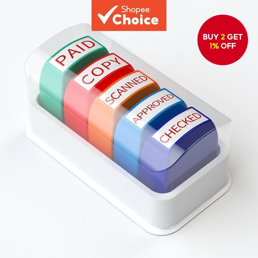 New 5-Piece Stamp Set (Paid/Copy/Scanned/Approved/Checked) - High ...