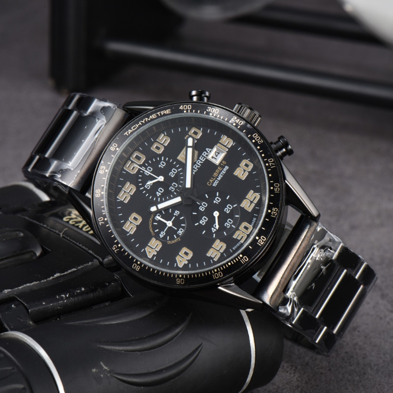 Fashion T-HEUER Multifunctional Chronograph Running Second Steel Band ...
