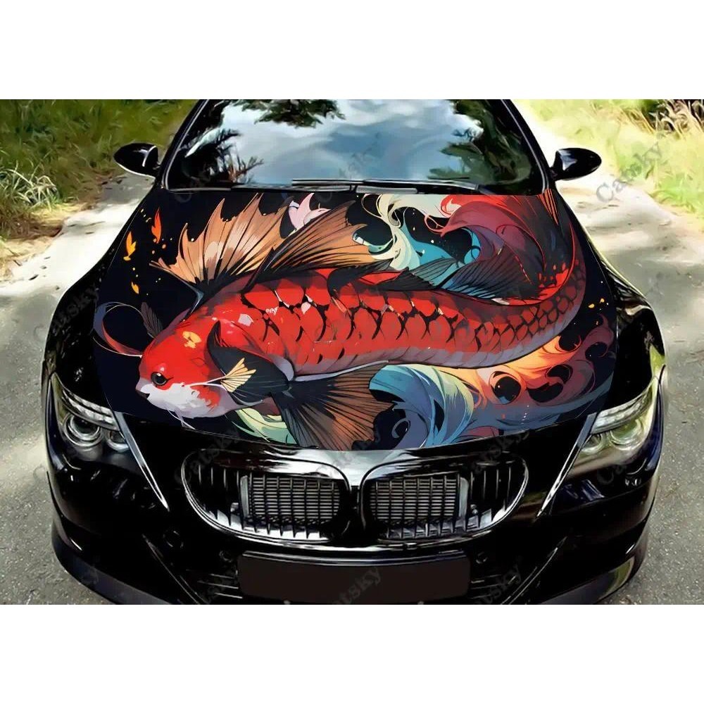 koi carp Car stickers engine hood stickers auto parts custom pattern ...