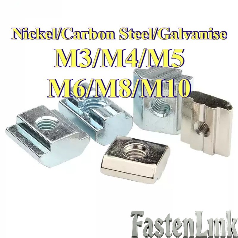 European Standard T-Slot Nut Slider Square Nut T-Shaped M3 M4 M5 M6 M8 ...