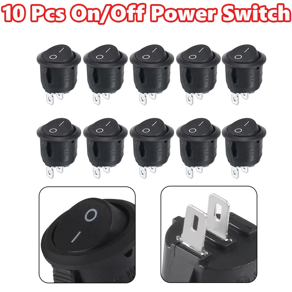 5/10/20Pcs Mini Round ON-OFF Rocker Switch 12V 2 Pin LED Switches ...