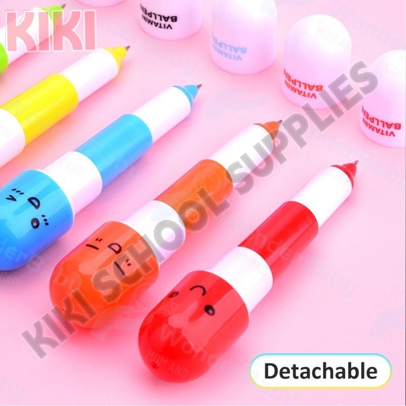 KK Mini Capsule Pill Pen Retractable Plastic Ballpoint Pen Creative ...