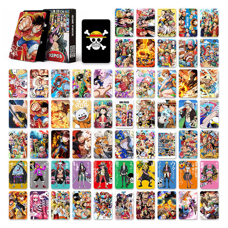 92PCS Anime Cards One Piece Greeting Card One Piece Mini Handbook Two ...