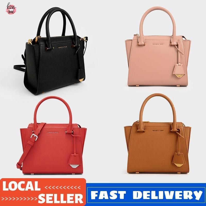 HA3 CNK Structured Trapeze Bag women medium top Zip handbag double top ...