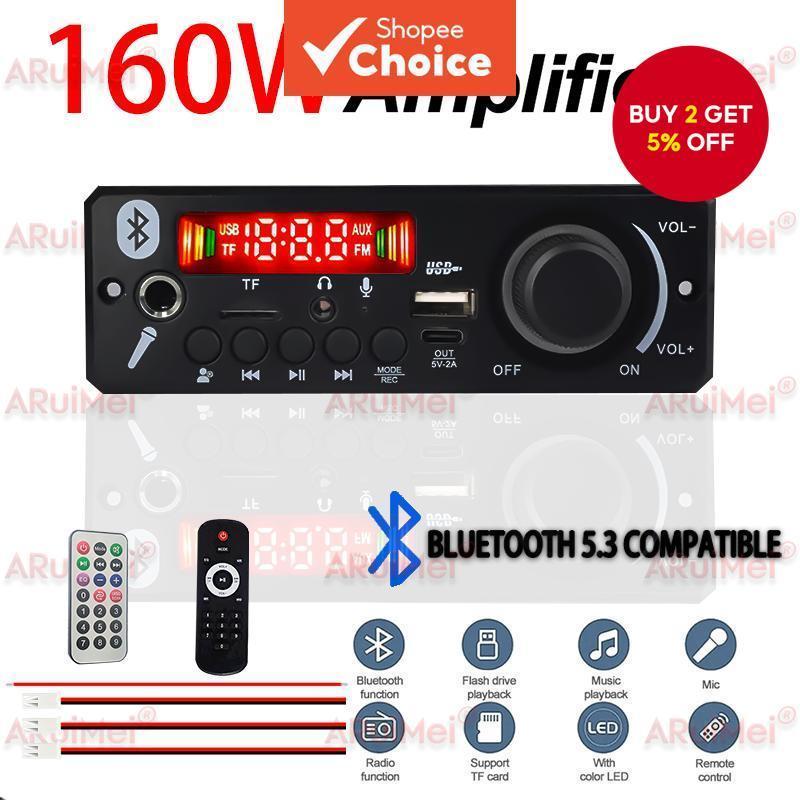 160W Amplifier Mini DIY Home Digital Amplifier MP3 12V 80W Module ...