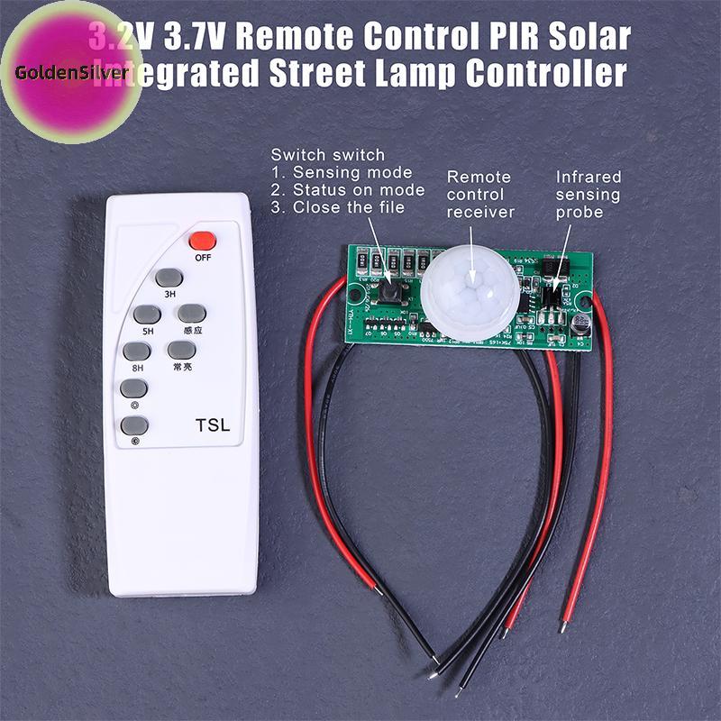 GoldenSilver 3.2V 3.7V Remote Control PIR Solar Integrated Street Lamp ...