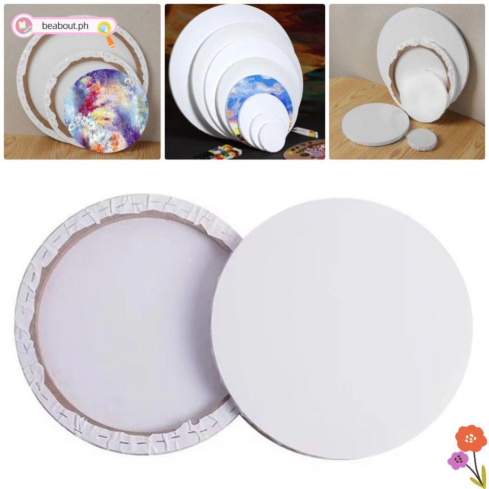BEABOUT 1Pcs Round Painting Canvas, Stretched Canvas Frame Watercolor ...