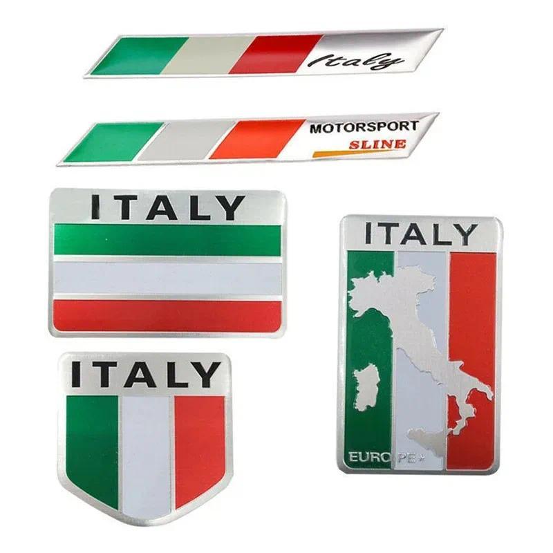 3D Aluminum Italy Italian Map National Flag Car Sticker Emblem ...