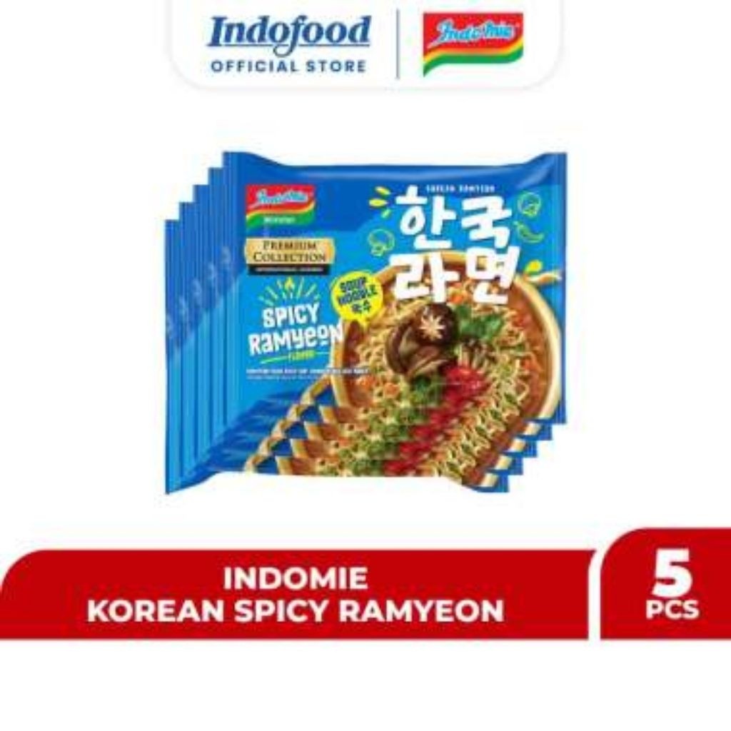 Indomie Spicy Ramyeon Soup with Korean Style Spicy Mushroom Soup Flavor ...