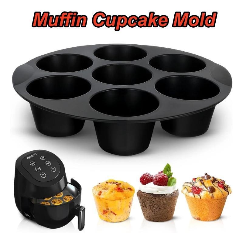 7 Hole Silicone Cake Mold Muffin Cup Mold Airfryer Microwave Oven ...