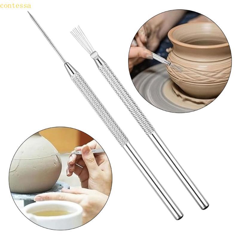 CON Clay Modeling Tool Clay Needle Tool Pottery Feather Wire Texture ...