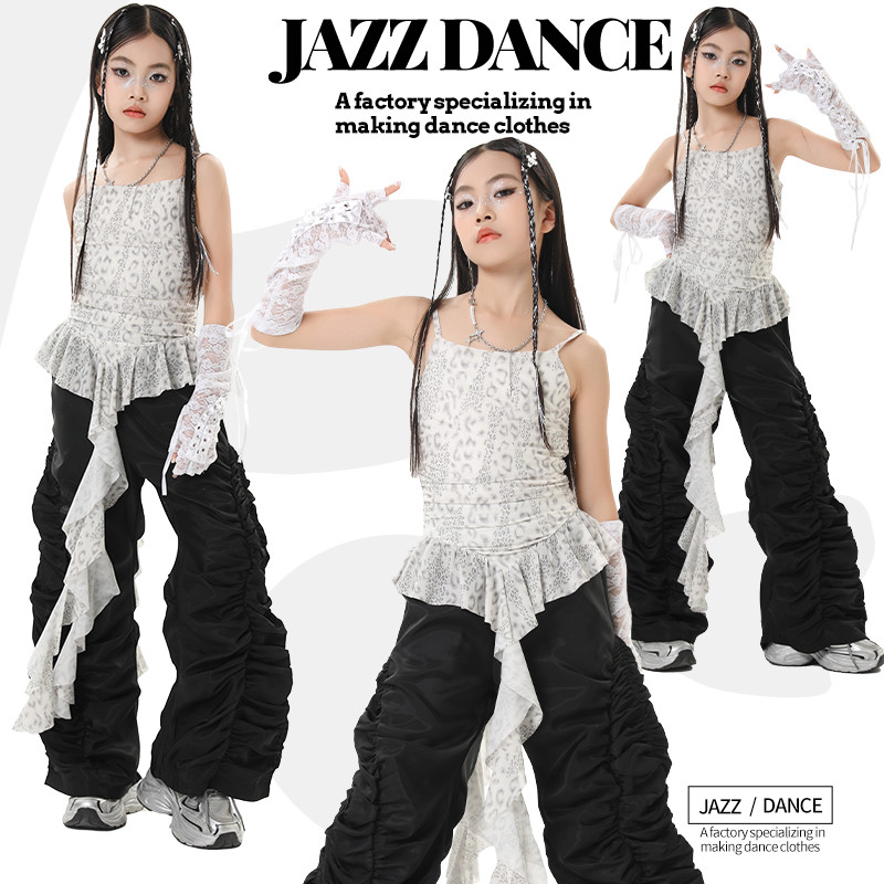 Jazz Dance Costume Leopard Print Mer For Girls Fashion Performance Kids ...