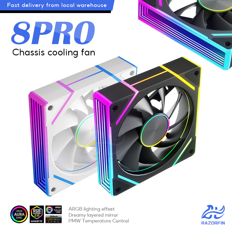 8Pro 120mm ARGB chassis fan infinite reverse blades computer PC CPU ...
