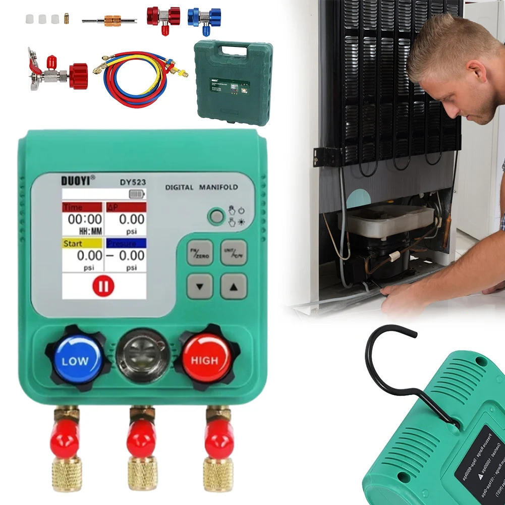 0-6000kpa Refrigeration Hvac Temperature Tester Digital Manifold Gauge ...