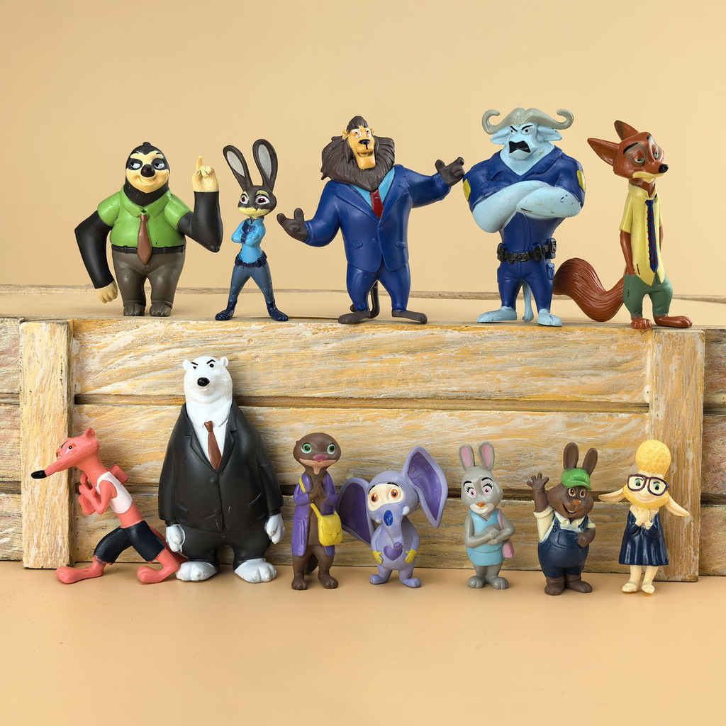 12Collection of Animal Metropolis Crazy Zootopia Nick Judy Figurines ...