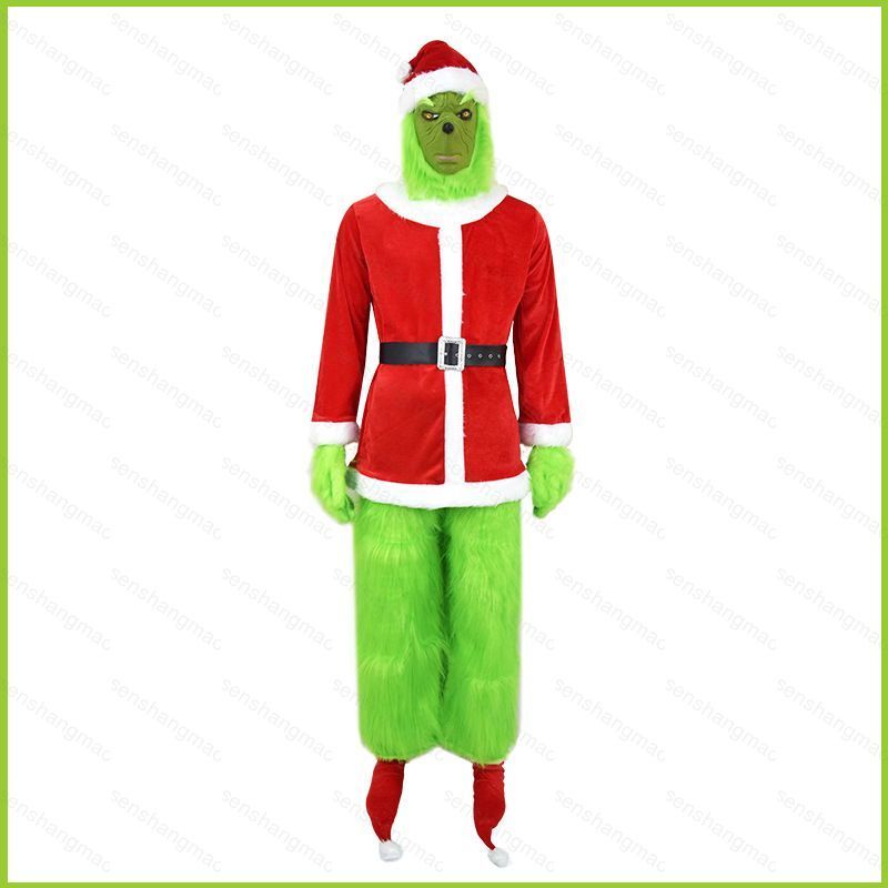 PS2 Adult Santa Grinch Cosplay Costume How the Grinch Stole Cosplay Hat ...