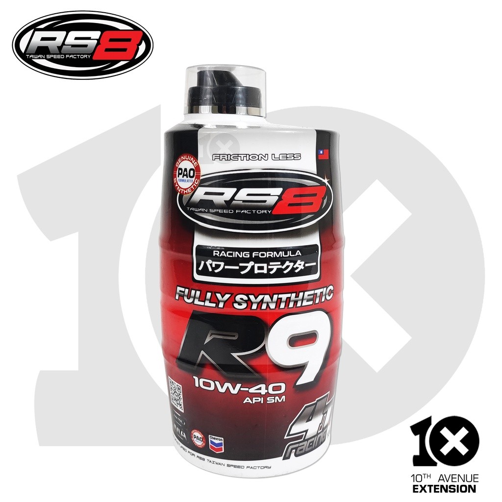 RS8 Racing Formula R9 Fully Synthetic 4T Oil 10W-40 API SM 1 Liter ...