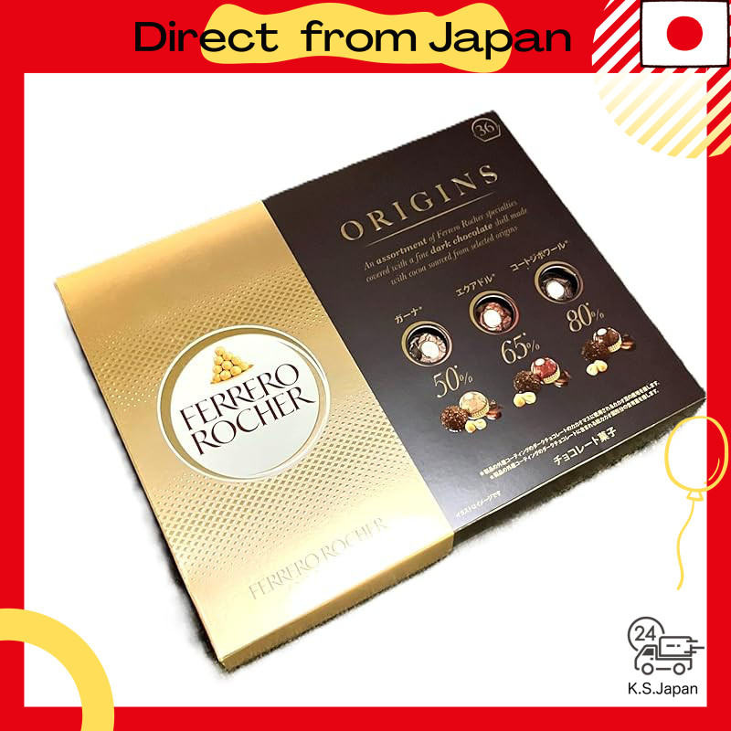 Ferrero Rocher Origins Assortment, Dark Chocolate 50%/65%/80%, 300g, 24 ...