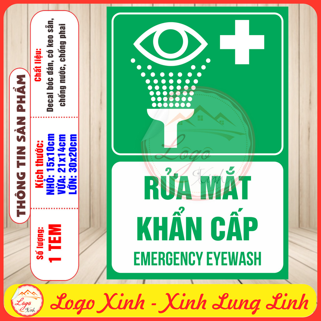 Decal Sticker - EMERGENCY EYEWASH - EMERGENCY EYEWASH - MEDICAL Sticker ...