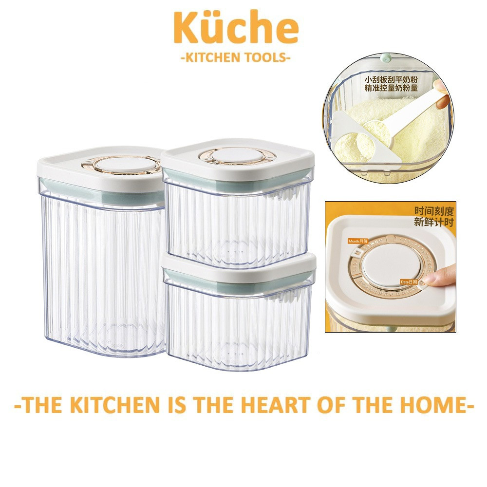 KUCHE Reusable Transparent Food Storage Milk Powder Container Food ...