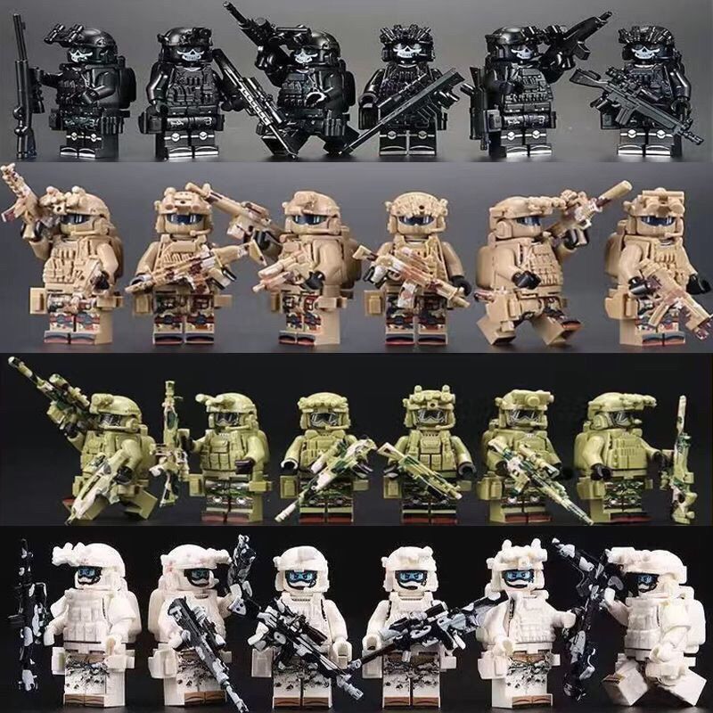 Compatible Lego Man Building Blocks Military Ghost Special Forces ...
