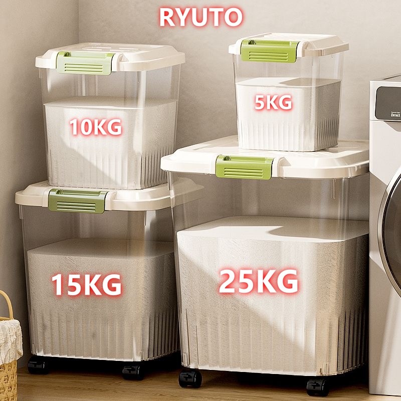 RYUTO Rice Storage Box Grain Container Household Cereal Rice Bucket ...