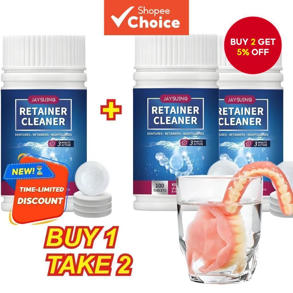 【BUY 1 TAKE 2】Denture Cleansing Tablet 100 Tabs Cleanser Pills ...