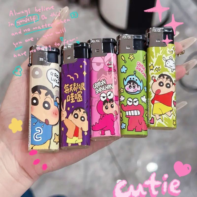 50 Crayon Shin-Chan Windproof Lighter Red Flame Windproof Household ...