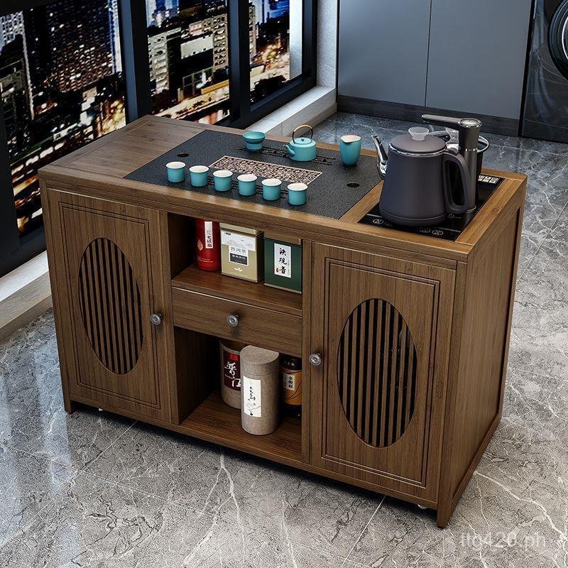 Integrated Mobile Kung Fu Tea Table Tea Cabinet Set Side Cabinet Kettle ...