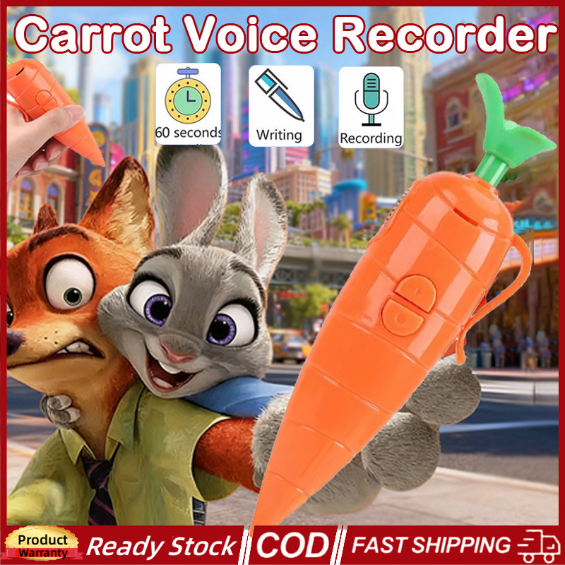 Multi-functional Carrot Voice Recorder Pen Zootopia Electronic Sound ...