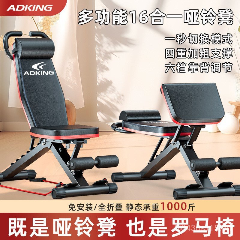 Dumbbell Roman Chair for Men, Sit-Up Assist Home Barbell Fitness Chair ...