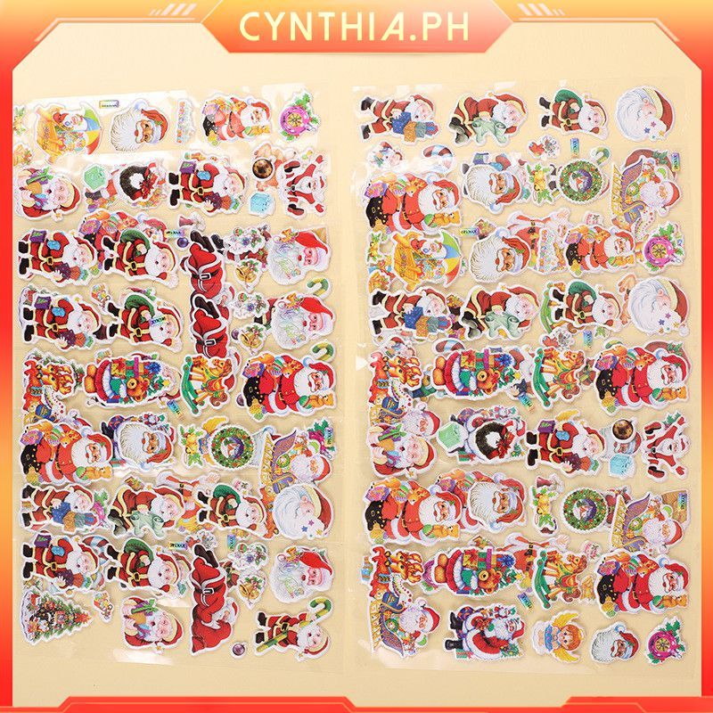 3D Christmas Stickers, Santa Claus Stickers, Bubble Stickers for Kids ...