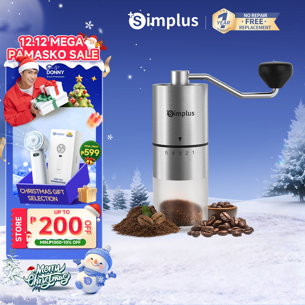 Simplus Manual Coffee Grinder External Adjustment 5 Tiers of Grinding ...
