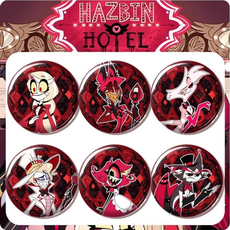 58mm Hazbin Hotel Alastor Anime Badge Angel Student Character Pin Fan ...