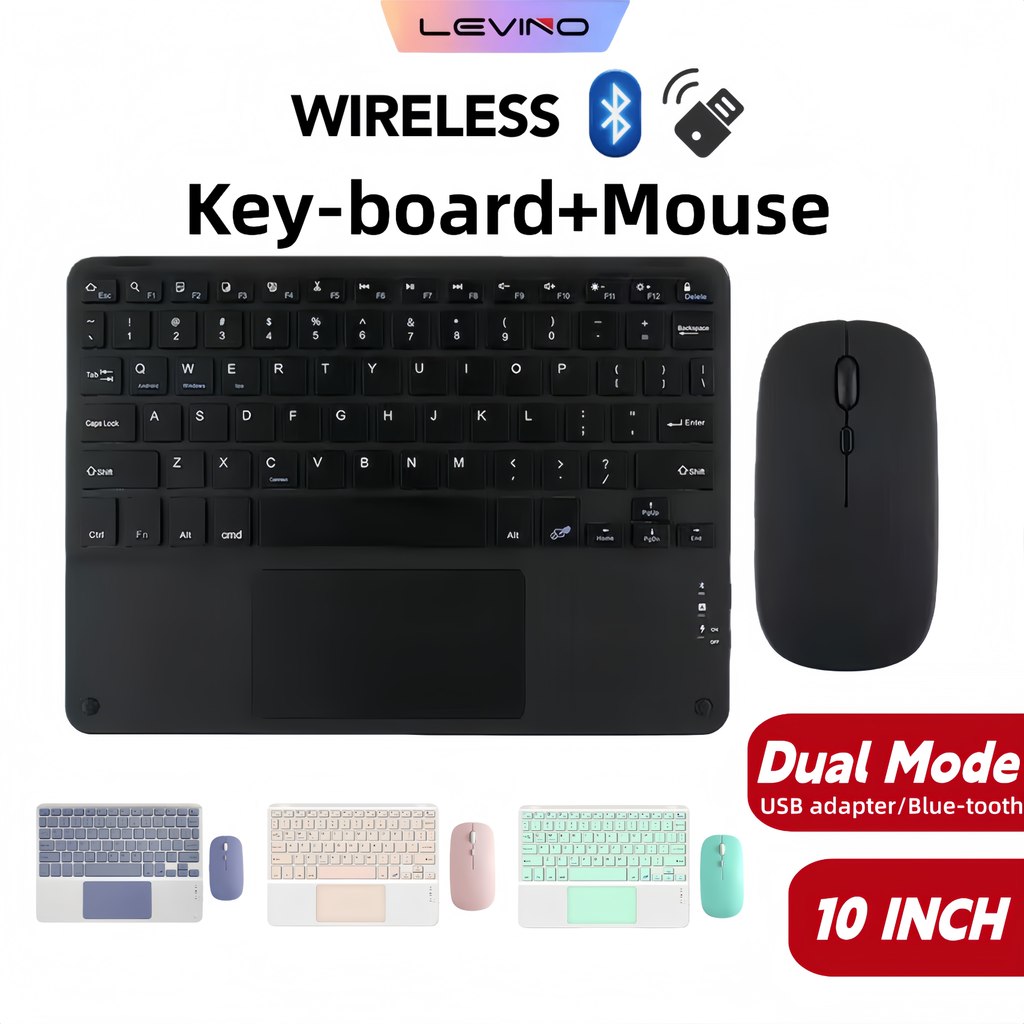LEVINO Wireless Blue-tooth Key-board and Mouse for iPad Laptop Android ...
