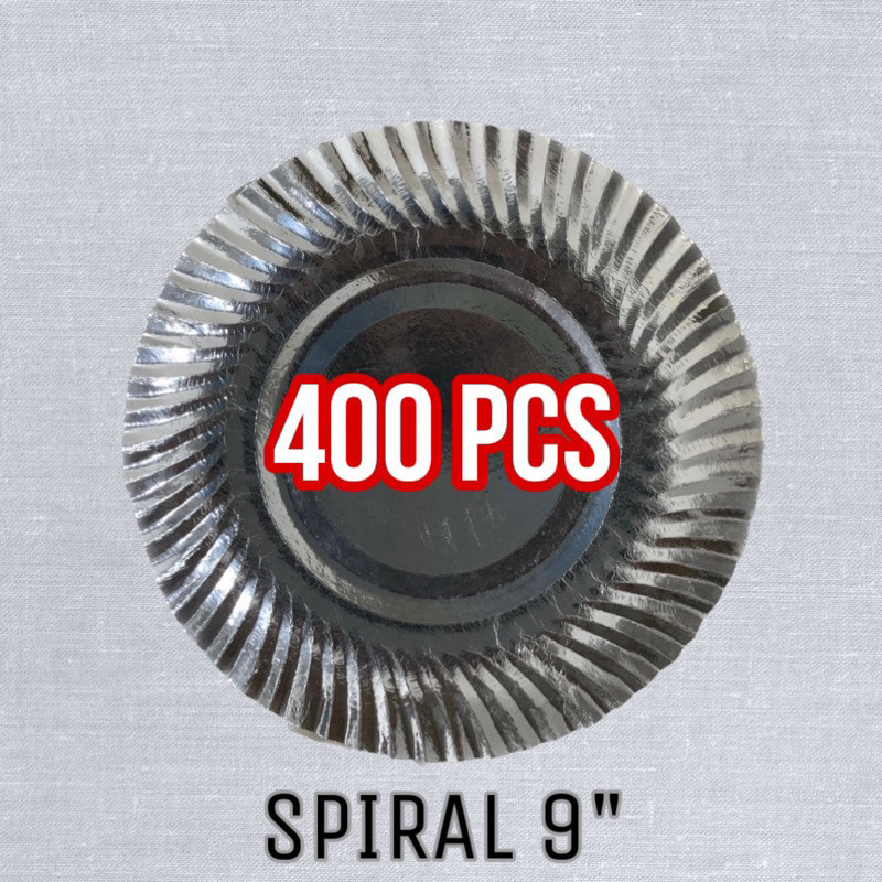Silver Spiral Paper Plate 9” (400 pcs) | Shopee Philippines