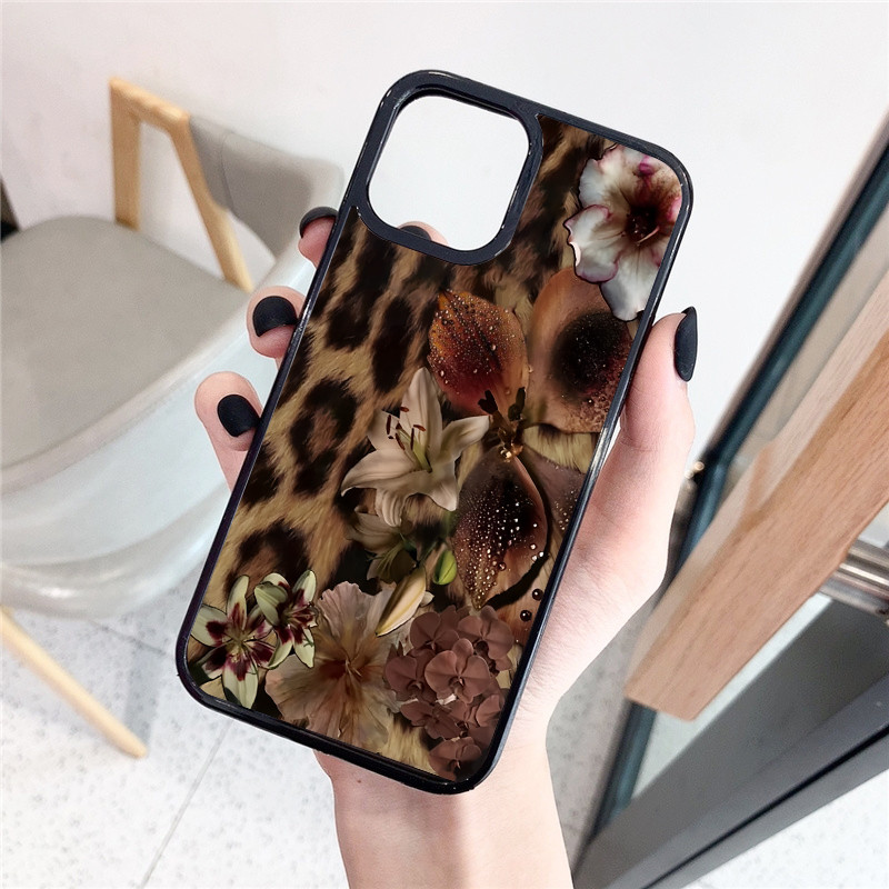 Para sa iPhone 17 Case 15 14 13 12 11 16 ProMax Mga Bulaklak sa Leopard ...