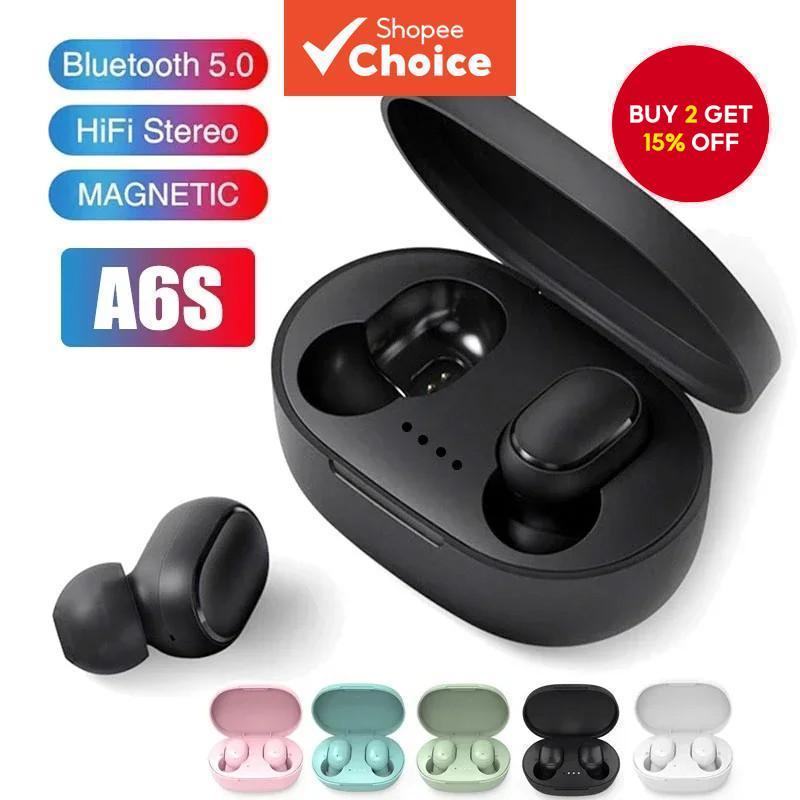 A6S TWS Wireless Bluetooth 5.0 Earbuds Sports In-ear Headset With Mic ...