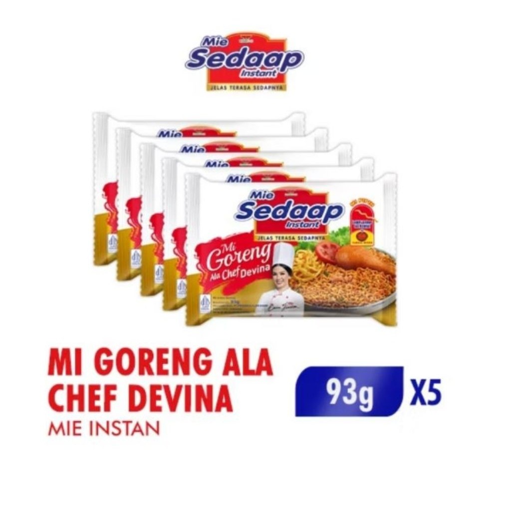 Mie sedaap Chef Devina Fried Instant Noodles(1Pack isi 5 X 93g ...