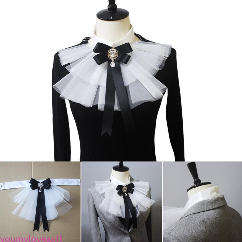 youmyloveaa Layered Ruffle Mesh Jabot Steampunk Vintage False Collar ...