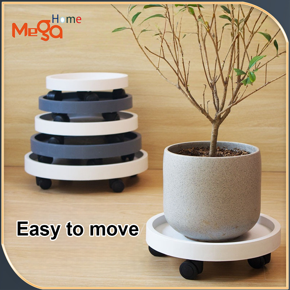 Flower Pot Moving Tray with Wheels Removable Flower Pot Rack Indoor ...
