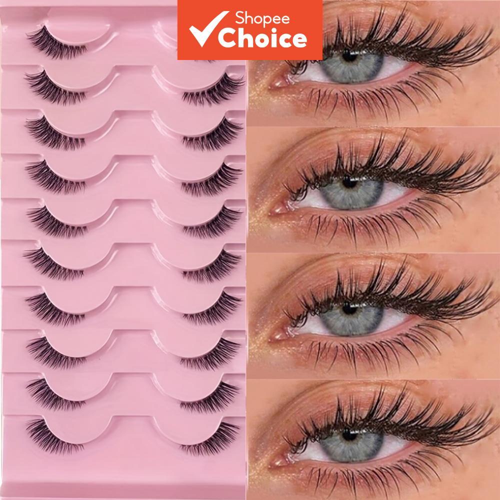 Natural Look Wispy Cat Eye Lashes Look Like Extensions 3D Curly Soft ...