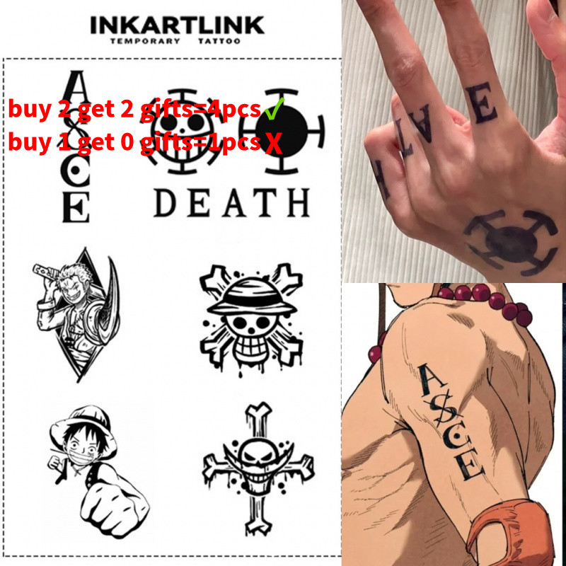 Inkartlink Luffy Anime Set Waterproof Temporary Tattoo Stickers Long ...
