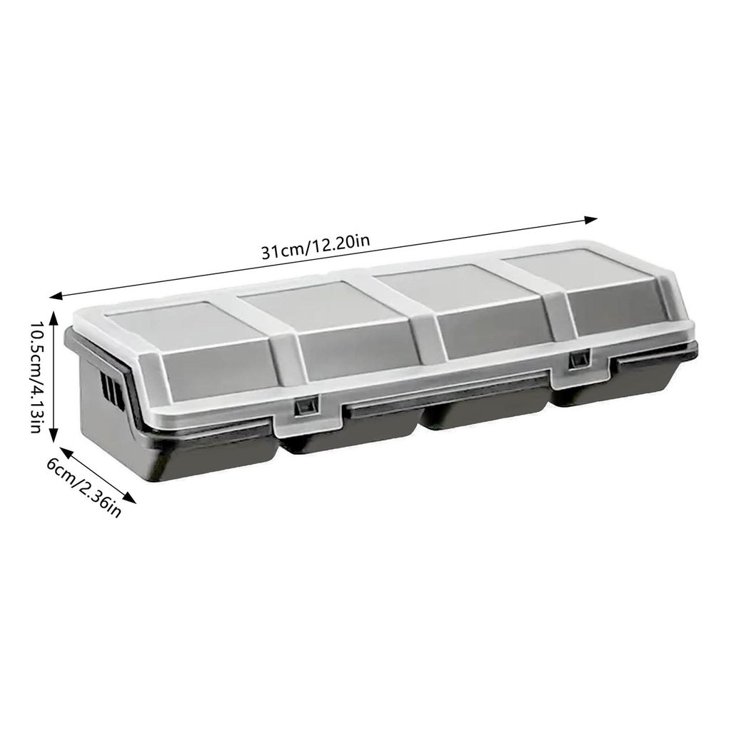 Nail and Screw Organizer Bin Stackable 4 Compartment Divider Containers ...