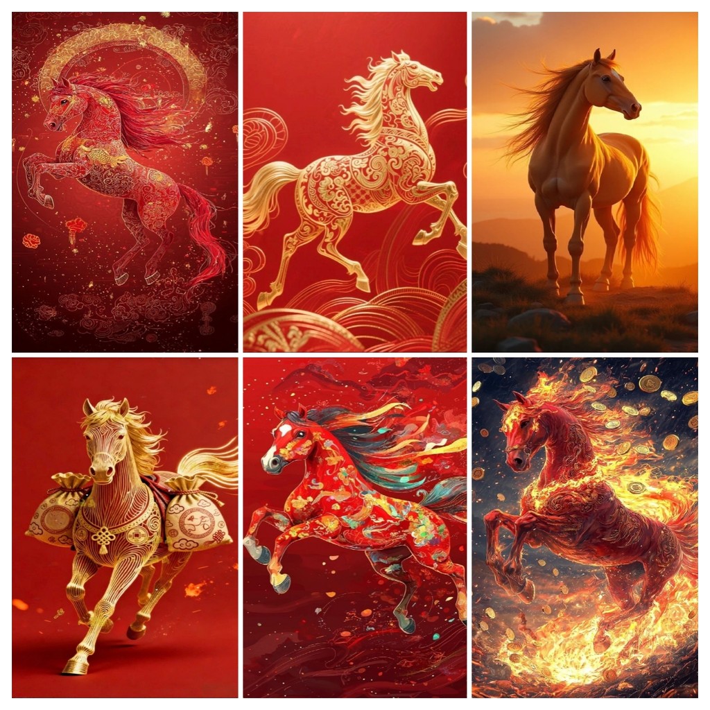 A Set Galloping Horses Pattern Diamond Painting Kit, DIY 5D Diamond ...