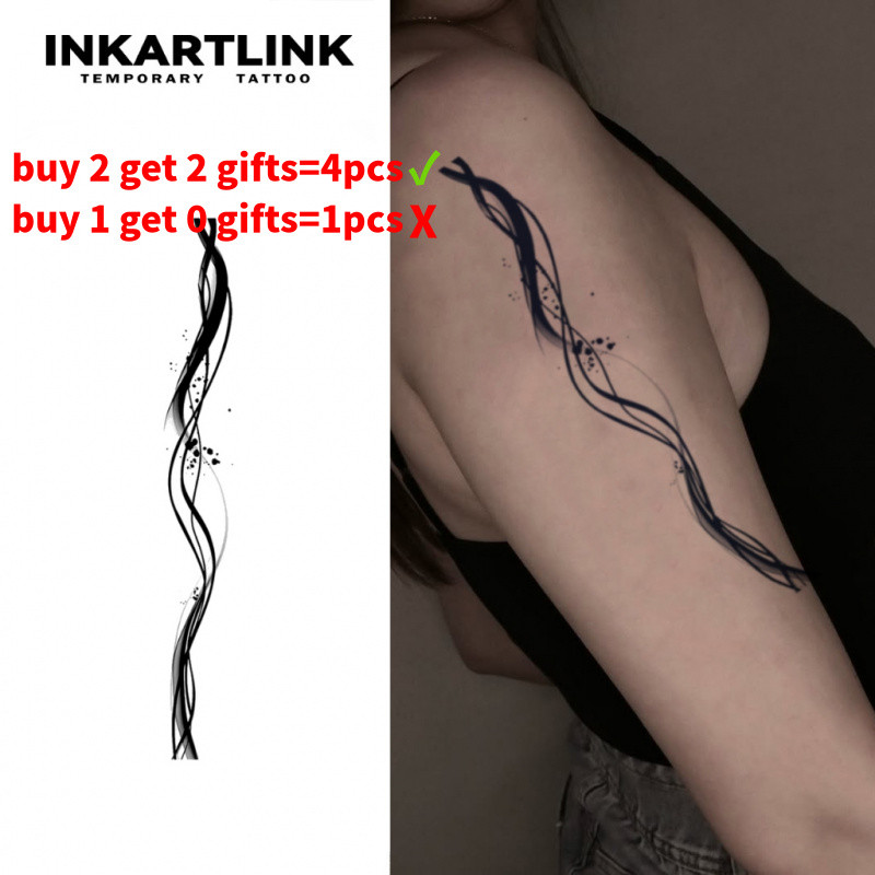 ink lines temporary tattoo stickers, waterproof long-lasting magic ...