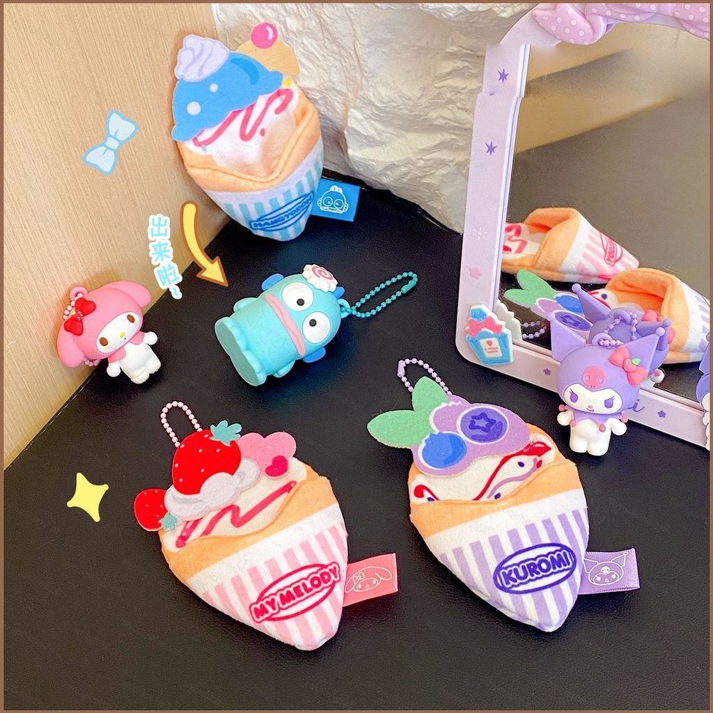 SY2 Sanrio KUROMI Cinnamoroll POCHACCO Cute Plush Crepe Ice Cream ...