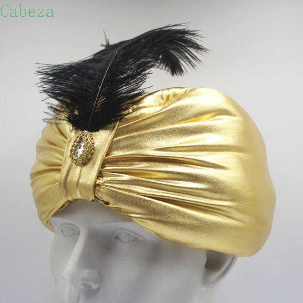 CABEZA Arab Pleated Turban, Dress Up Arabian Hats Indian Pleated Cap ...