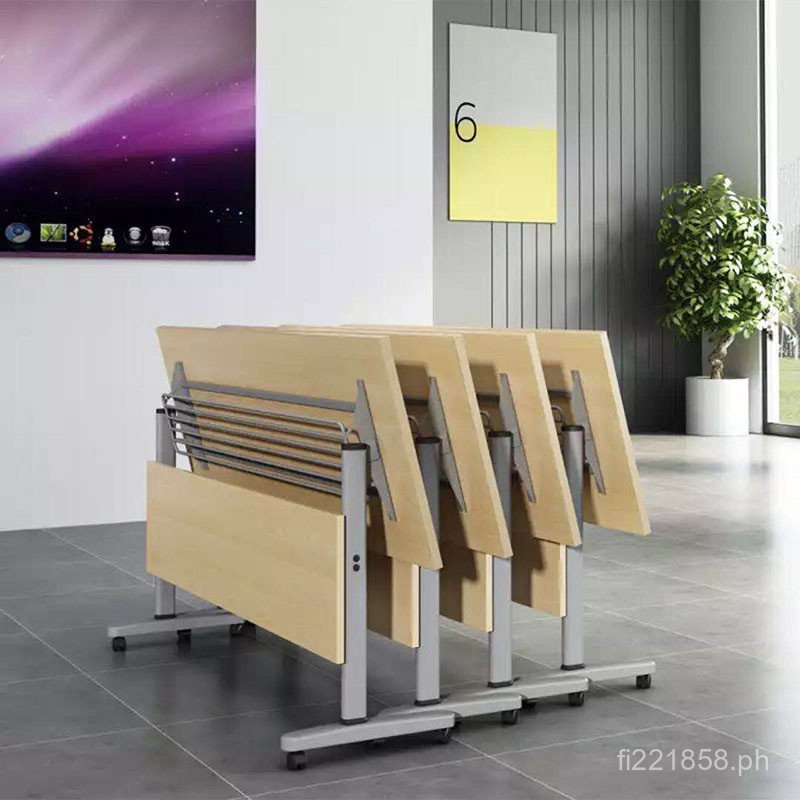 Double Long Table Conference Table Rectangular Folding Flip Table Desk ...